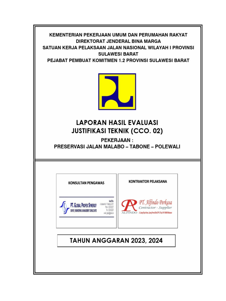 02. Laporan Hasil Evaluasi Justek. Pj. Cco.2. | PDF