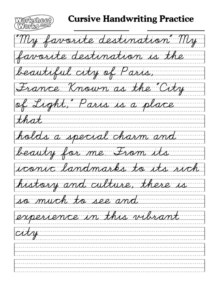 WorksheetWorks Cursive Handwriting Practice 3 | PDF
