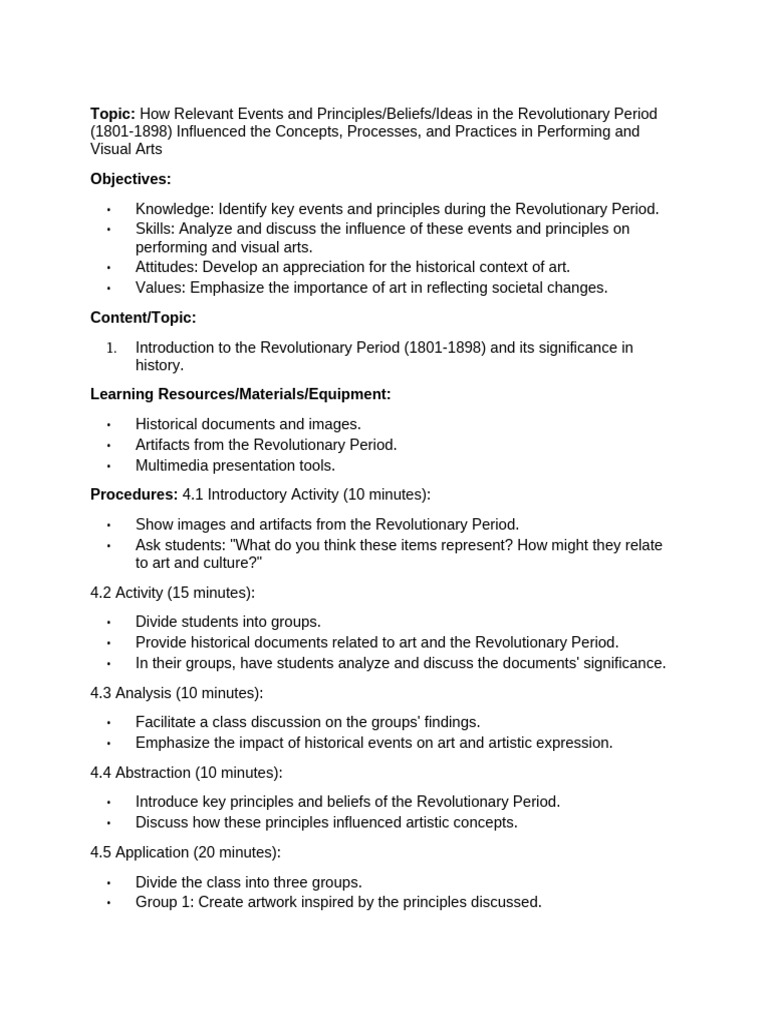 How Relevant Events and PrinciplesBeliefsIdeas in the Revolutionary ...