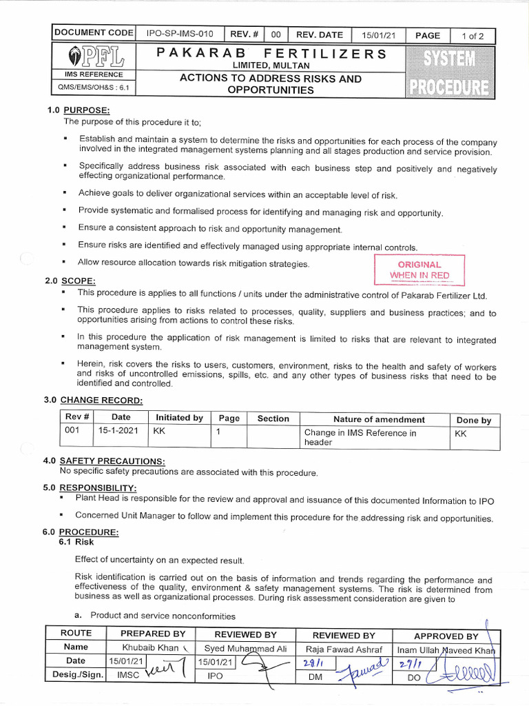 010-Actions to Address Risks and Opportunities | PDF