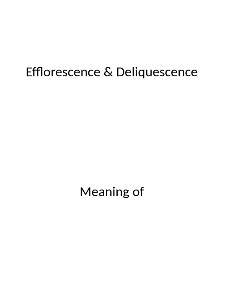 Efflorescence & Deliquescence | PDF