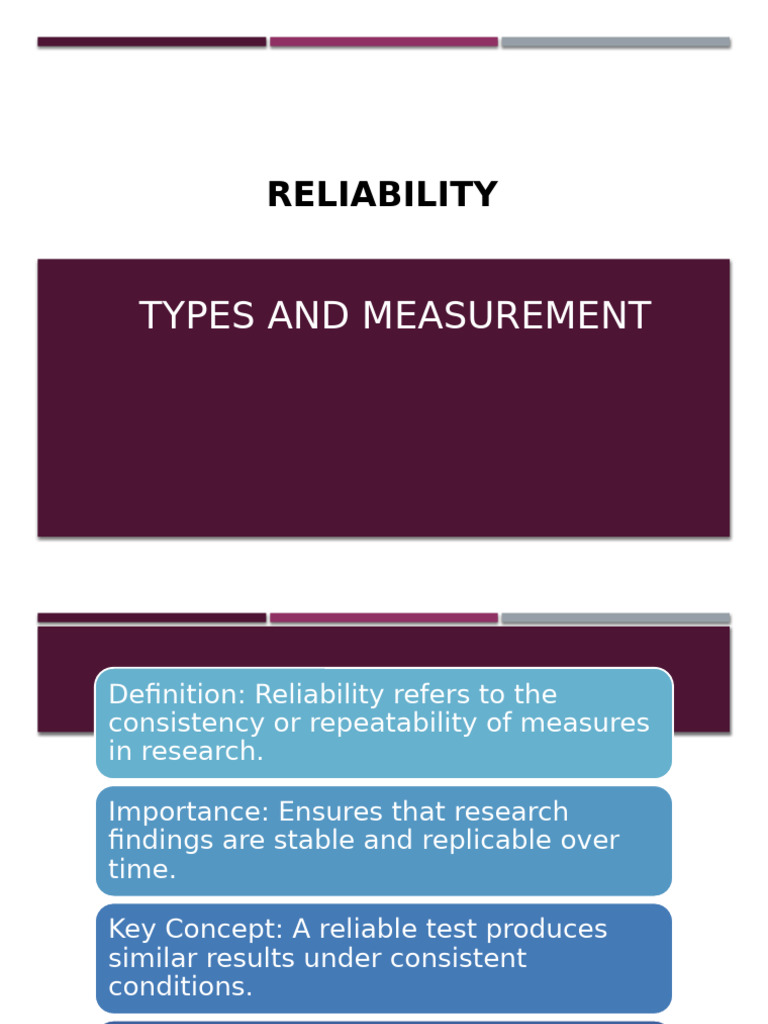 Reliability | PDF | Evaluation | Statistical Analysis