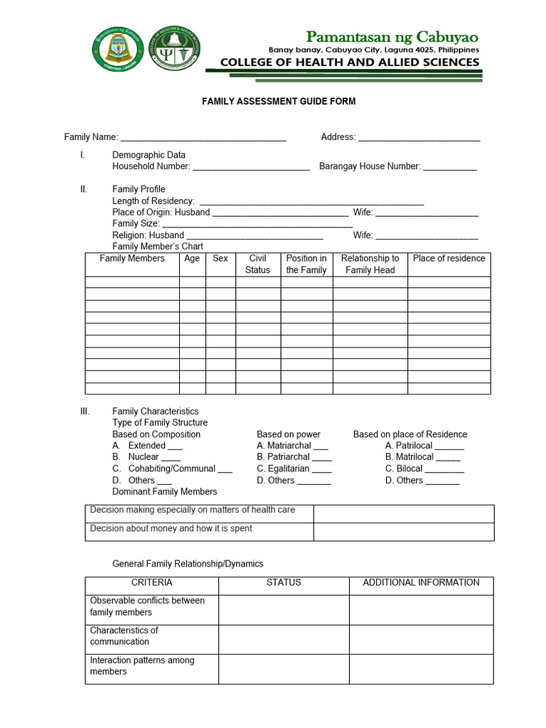 Family-Assessment-Guide-Form-1 | PDF