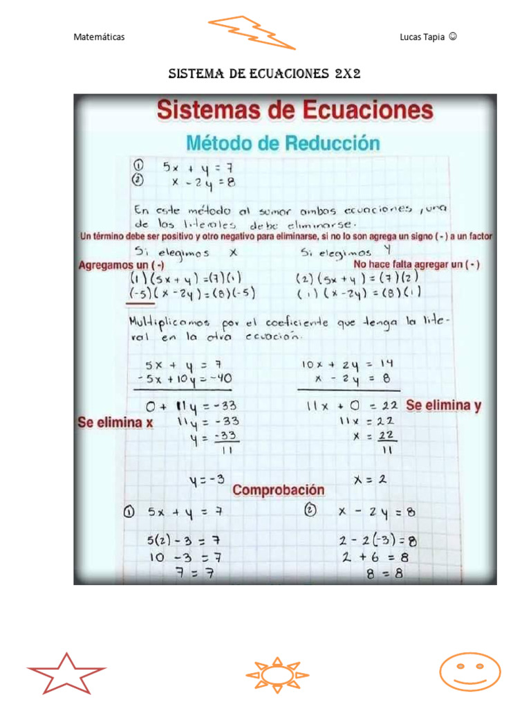 Sistema de Ecuaciones 2X2 | PDF