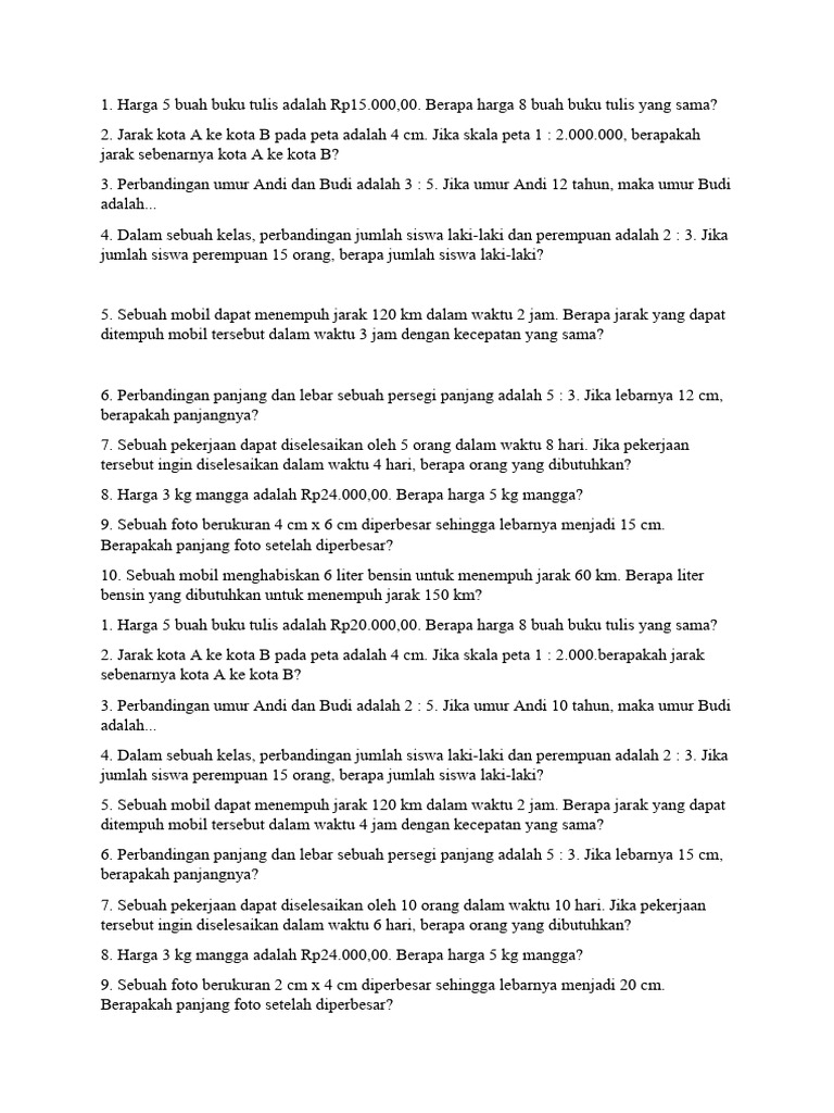 Soal Rasio | PDF | Kesehatan Holistik