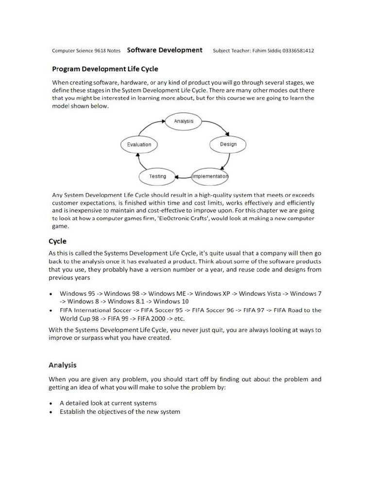 As Level Computer Science Software Development | PDF