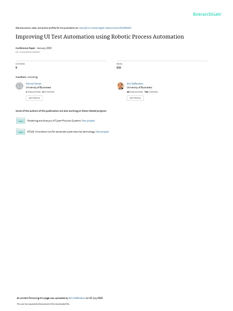 Improving Ui Test Automation Using Robotic Process Automation Pdf