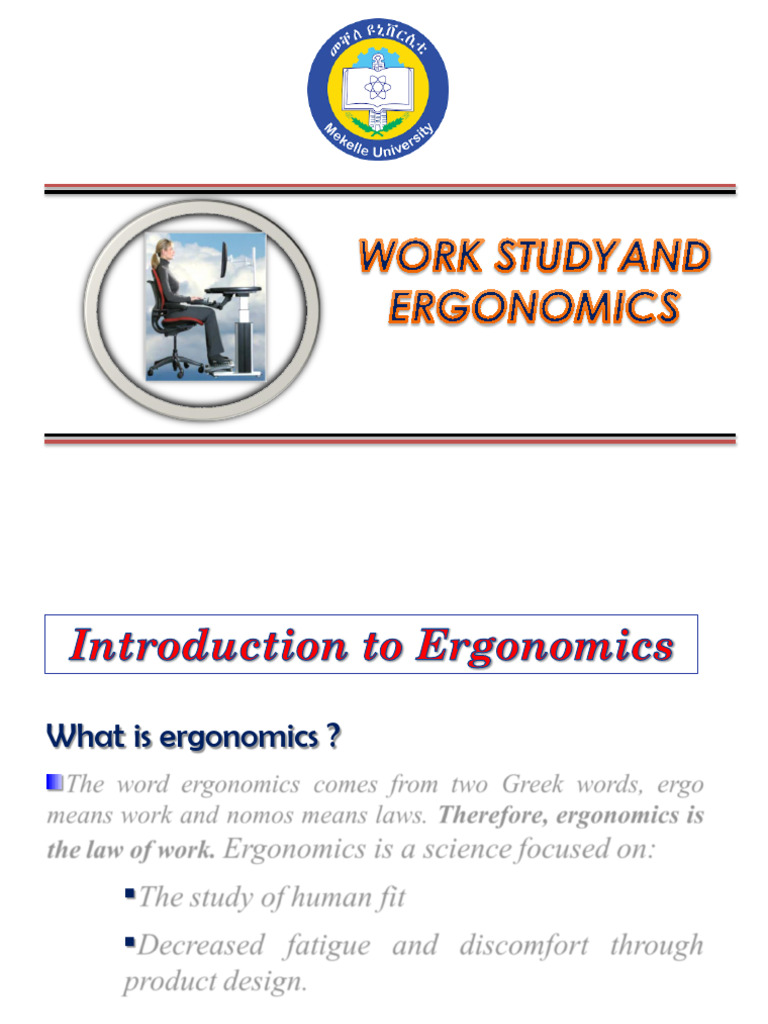 Chapter 1. Introduction To Ergonomics | PDF | Human Factors And Ergonomics | Psychology