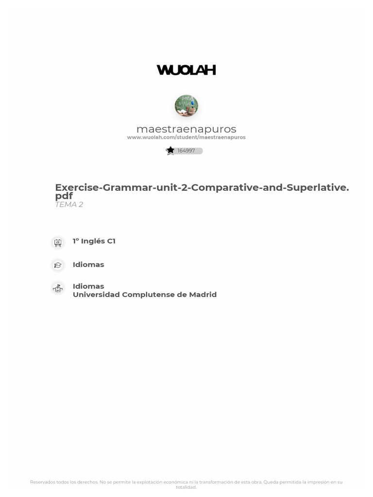 Exerc. Comparative and Superlative | PDF