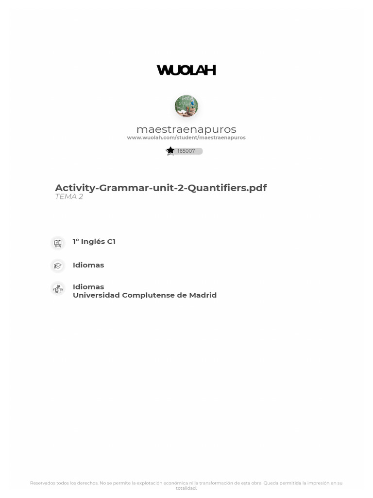 Activity Quantifiers | PDF
