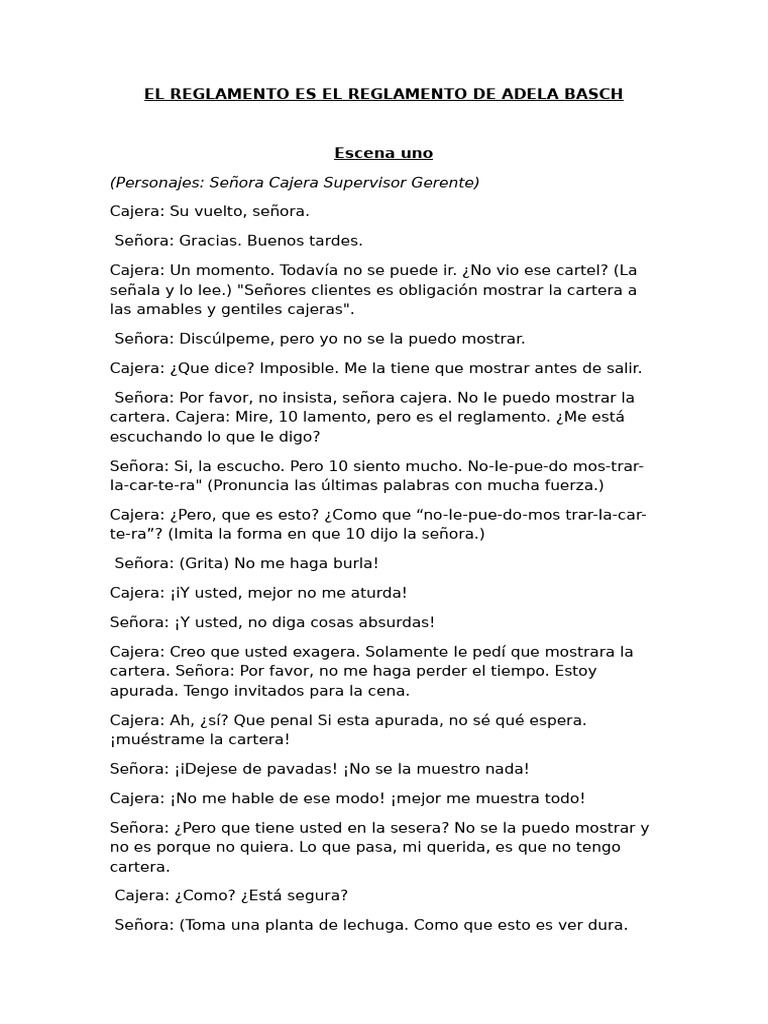 El Reglamento Es El Reglamento de Adela Basch | PDF