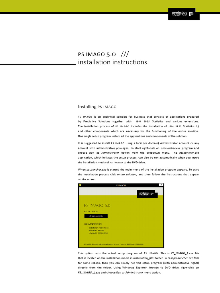 Ps Imago Installation Instructions en | PDF | Installation (Computer Programs) | Computing