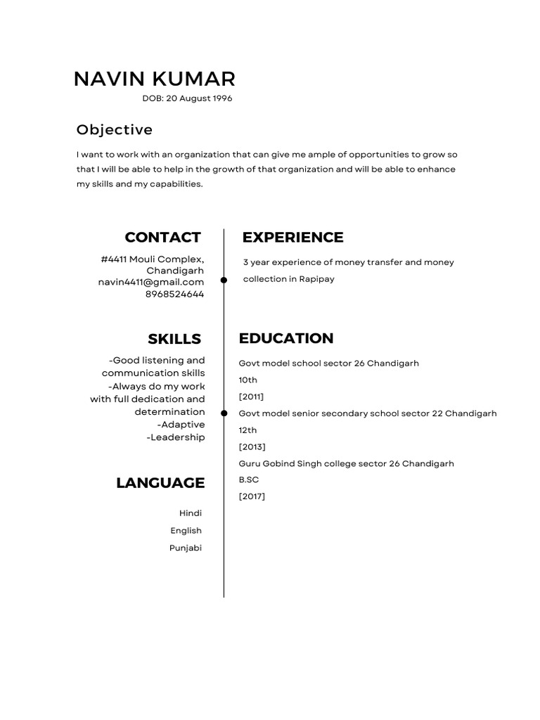 Navin Kumar | PDF | Career & Growth