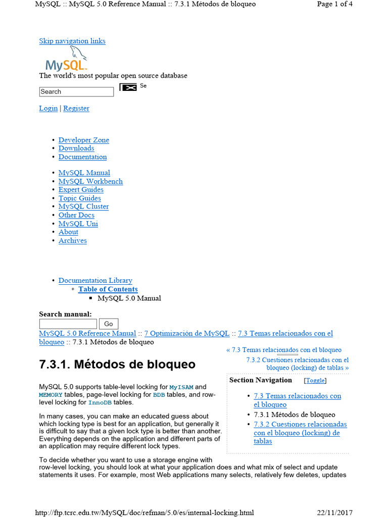 LOCK TABLES | PDF | My Sql | Data Management Software