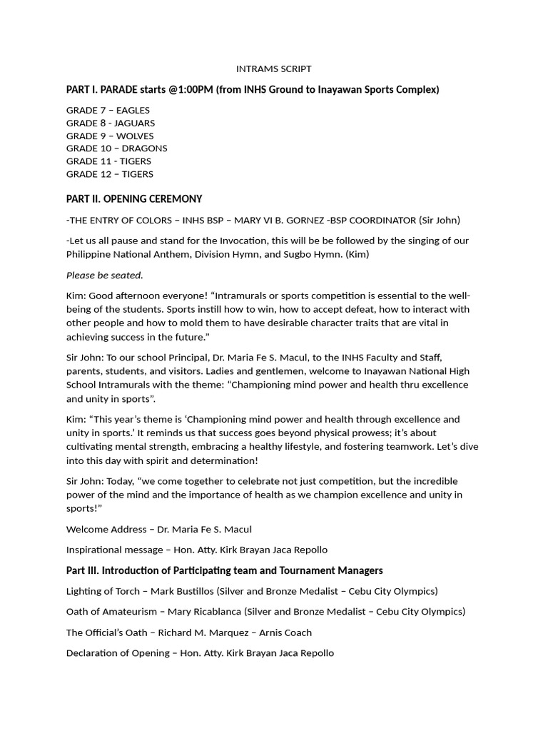 INTRAMS SCRIPT | PDF