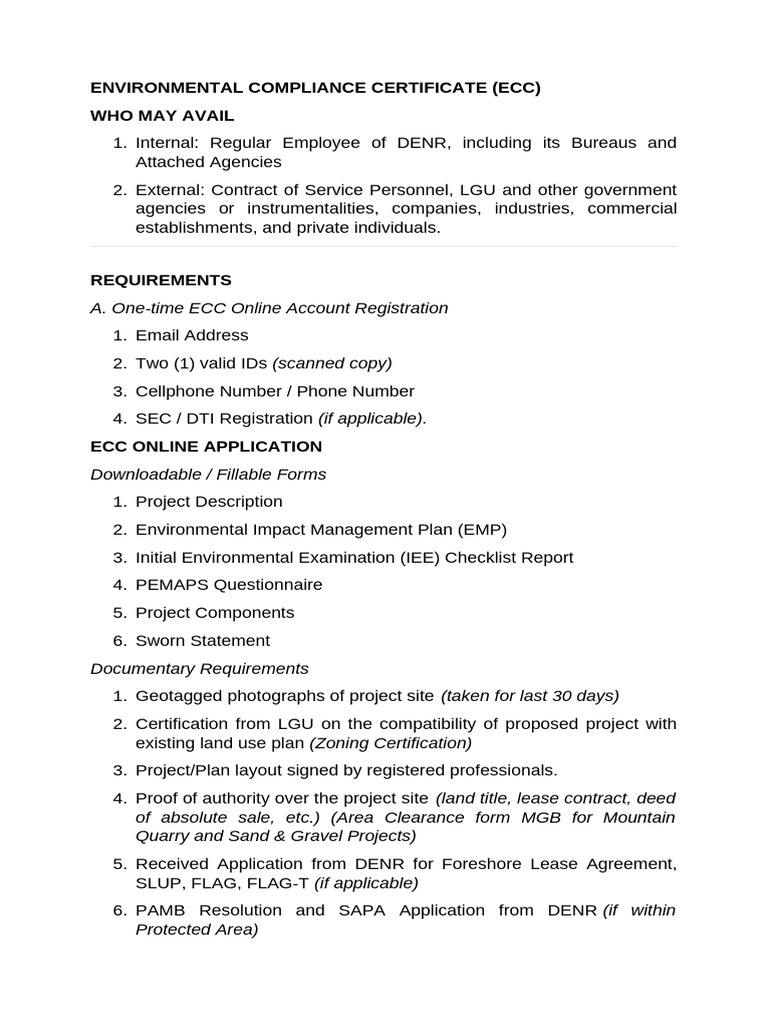 Environmental Compliance Certificate | PDF | Computing