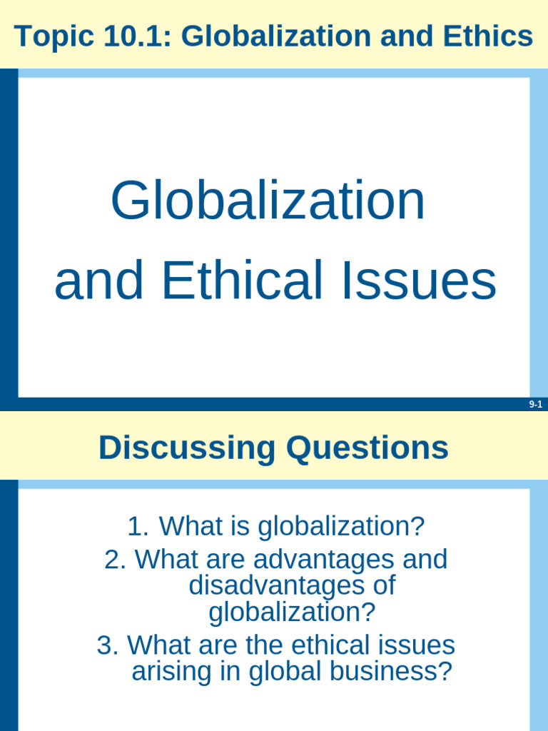 Globalization and Ethical Issues | PDF | Cost Of Living | Globalization