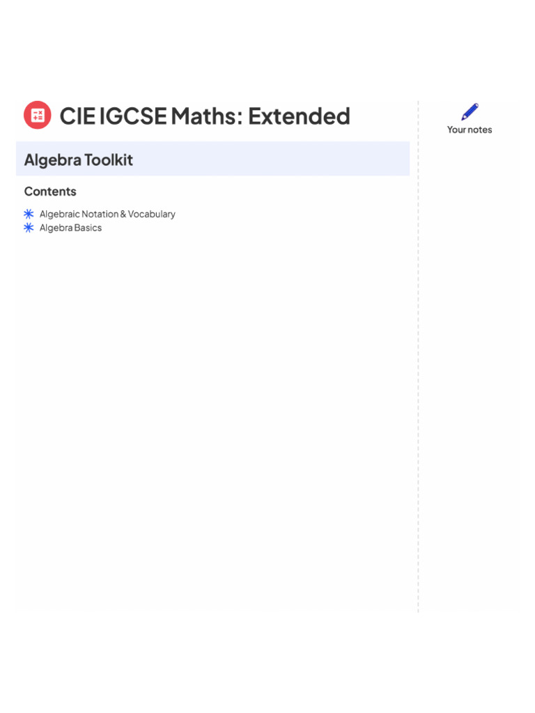 2.1 Algebra Toolkit | PDF