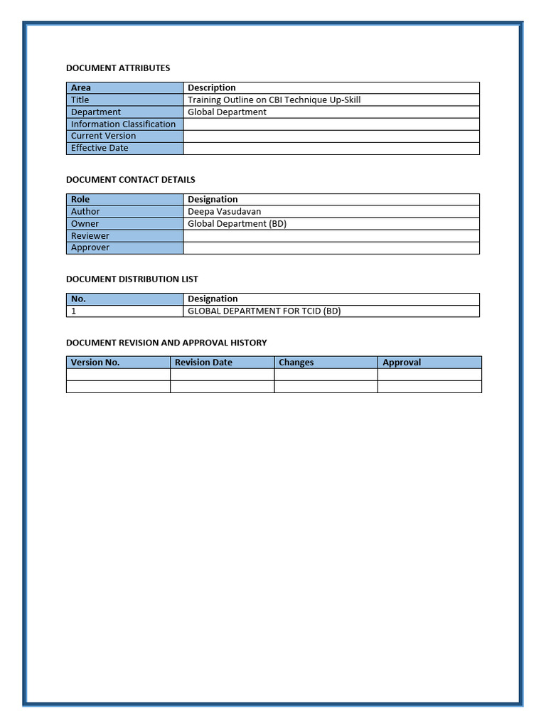CBI Training Program Outline | PDF | Job Interview | Evaluation