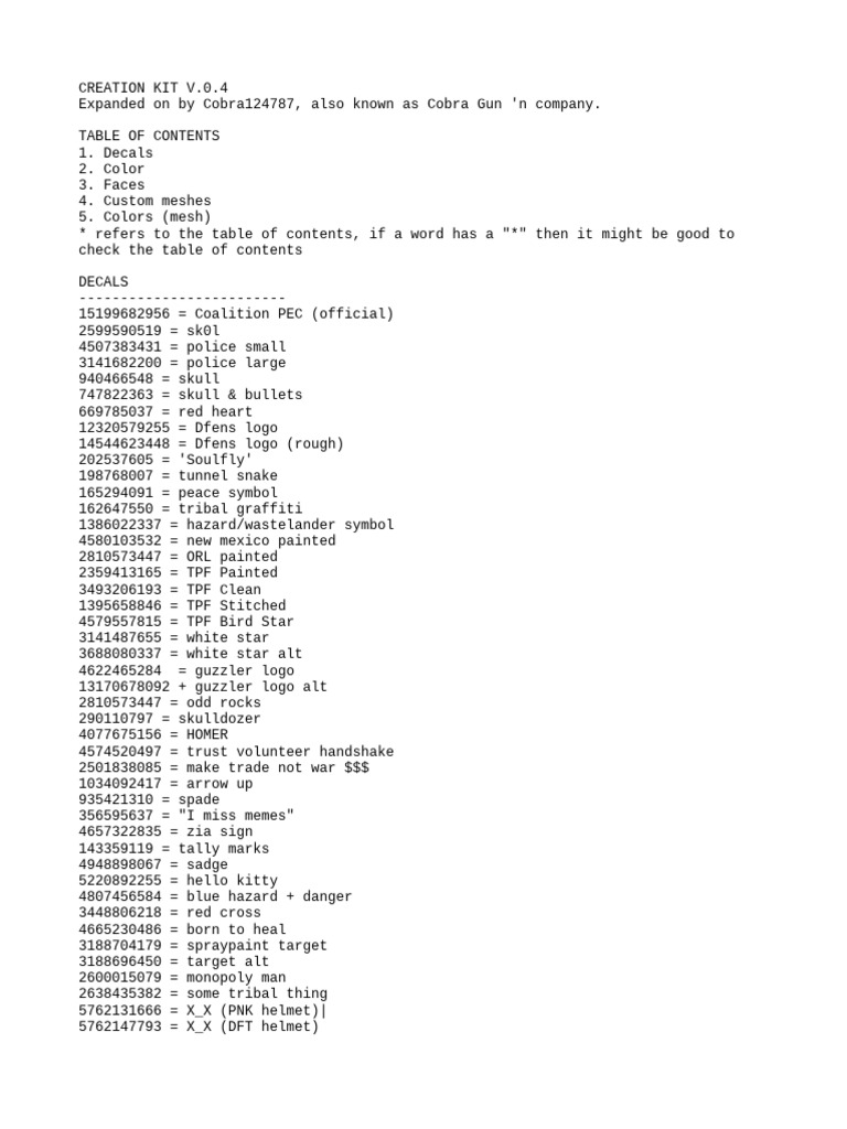 creationkit (1) | PDF | Brown | Color