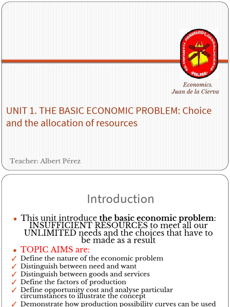 Unit 1 The Basic Economic Problem | PDF | Goods | Economies