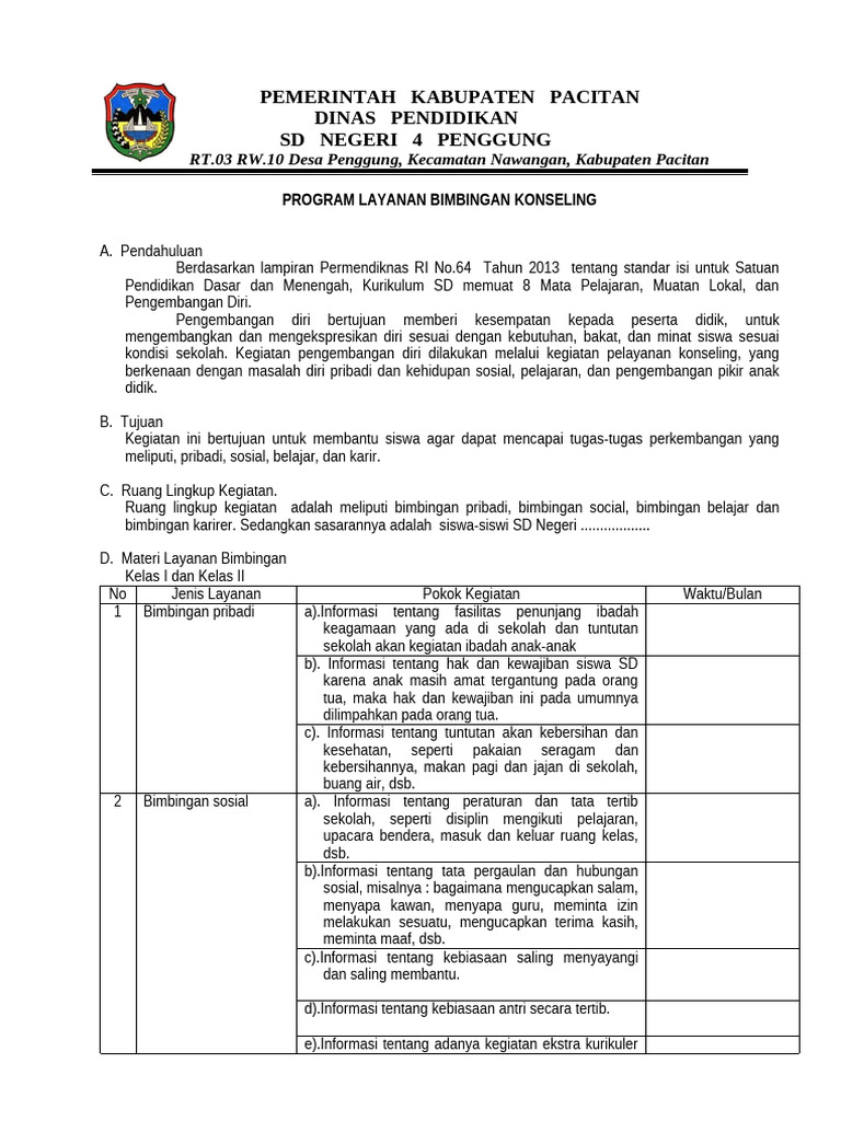 Program Layanan BK | PDF