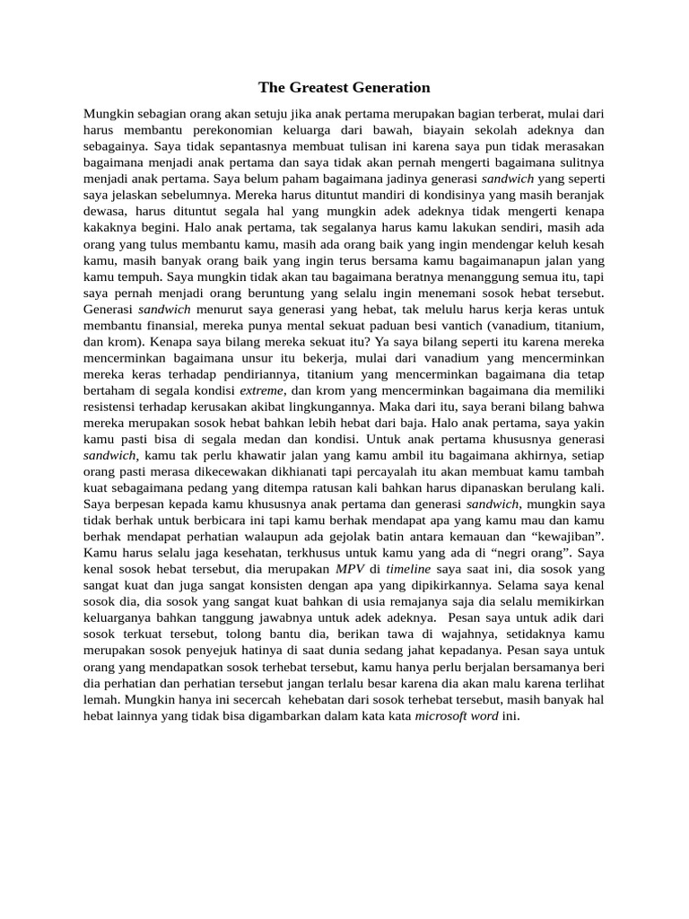 The Greatest Generation | PDF