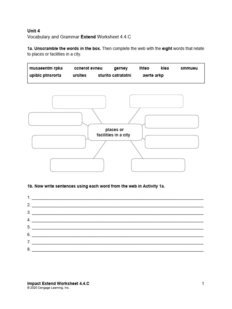Impact 4 Unit 4 V and G Extend Worksheet 4.4.c | PDF | Career & Growth ...