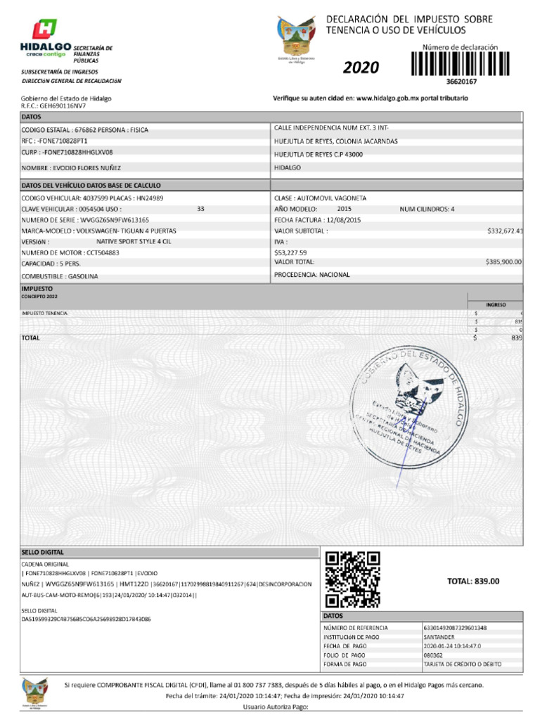 Pagos Hidalgo PDF | PDF