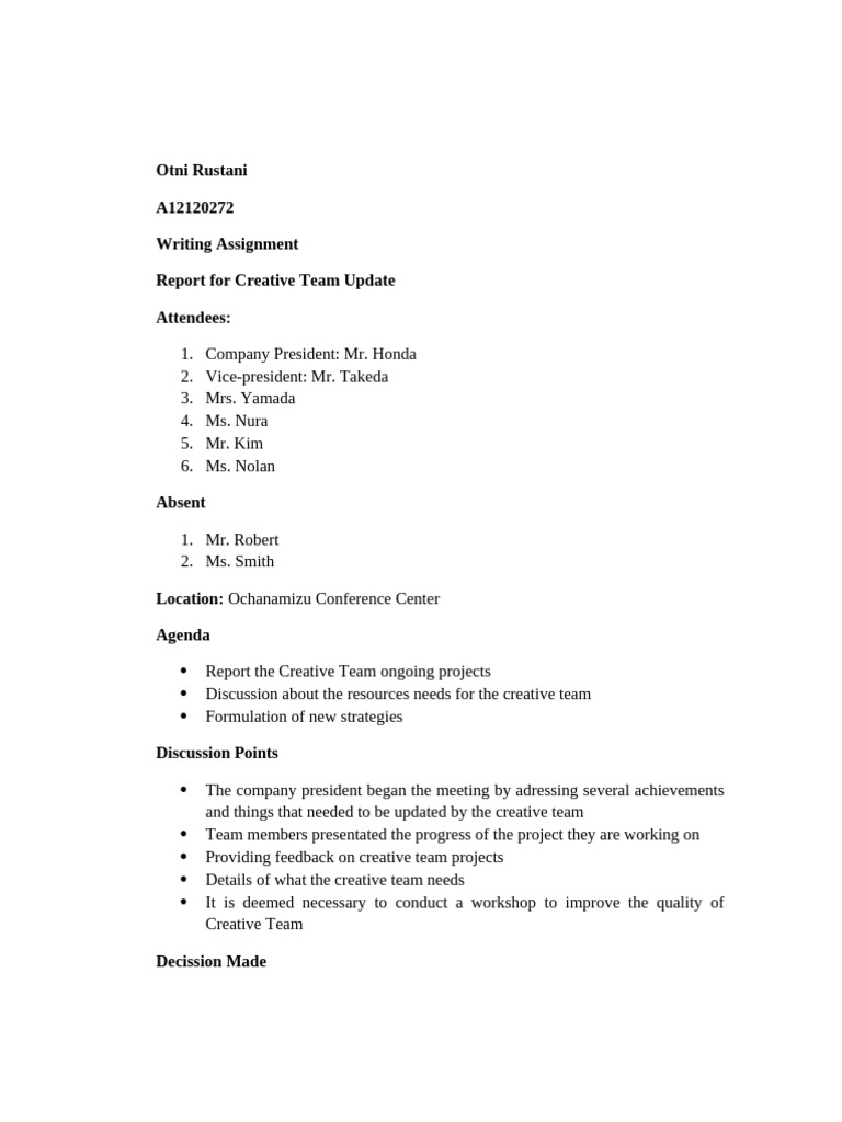 Writting Assignment | PDF | Career & Growth | Art