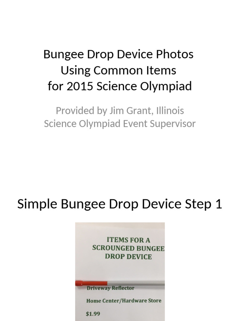 Science Olympiad Bungee Guide | PDF