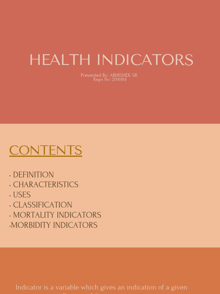 Health Indicators: Definitions and Uses | PDF | Prevalence | Mortality Rate