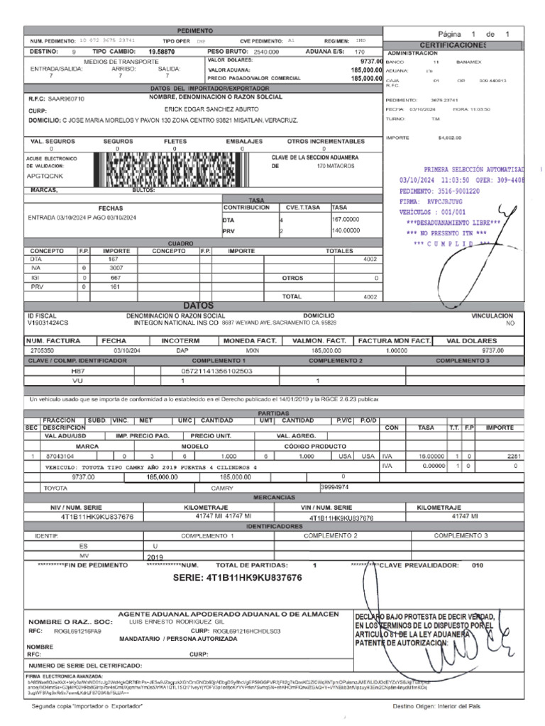 Pedimento Imp PDF | PDF