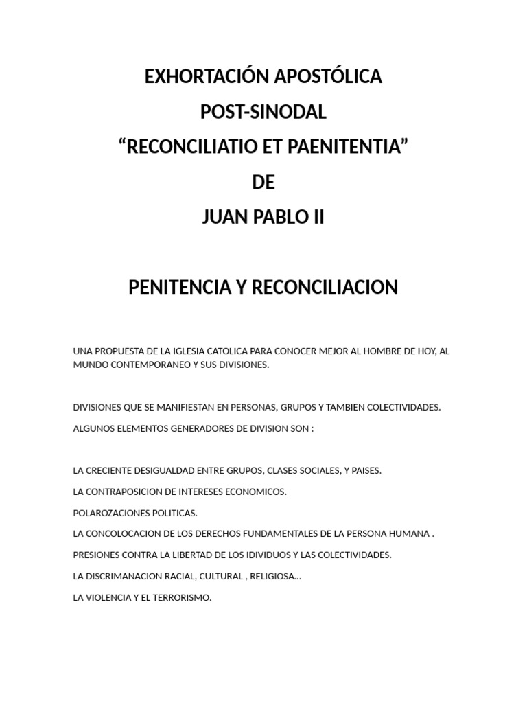 Penitencia y Reconciliación en la Iglesia | PDF | Pecado | Cristo (título)