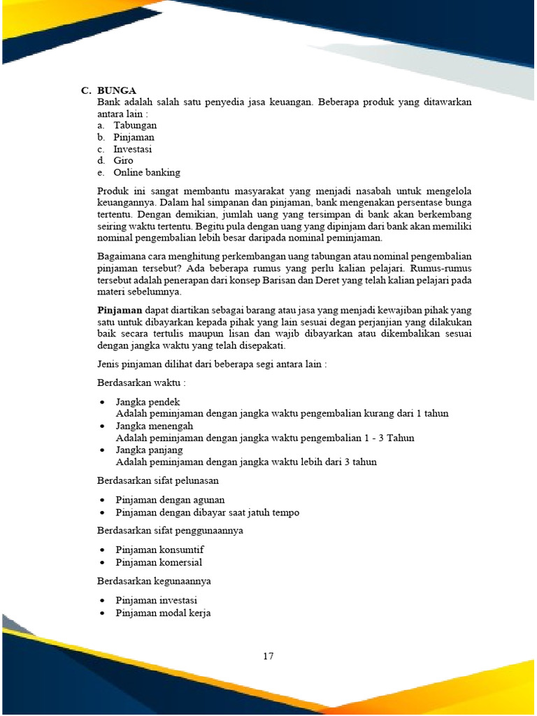 Cara Hitung Bunga Tabungan dan Pinjaman | PDF | Hukum