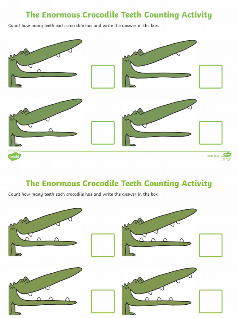 Crocodile Teeth Counting Activity | PDF