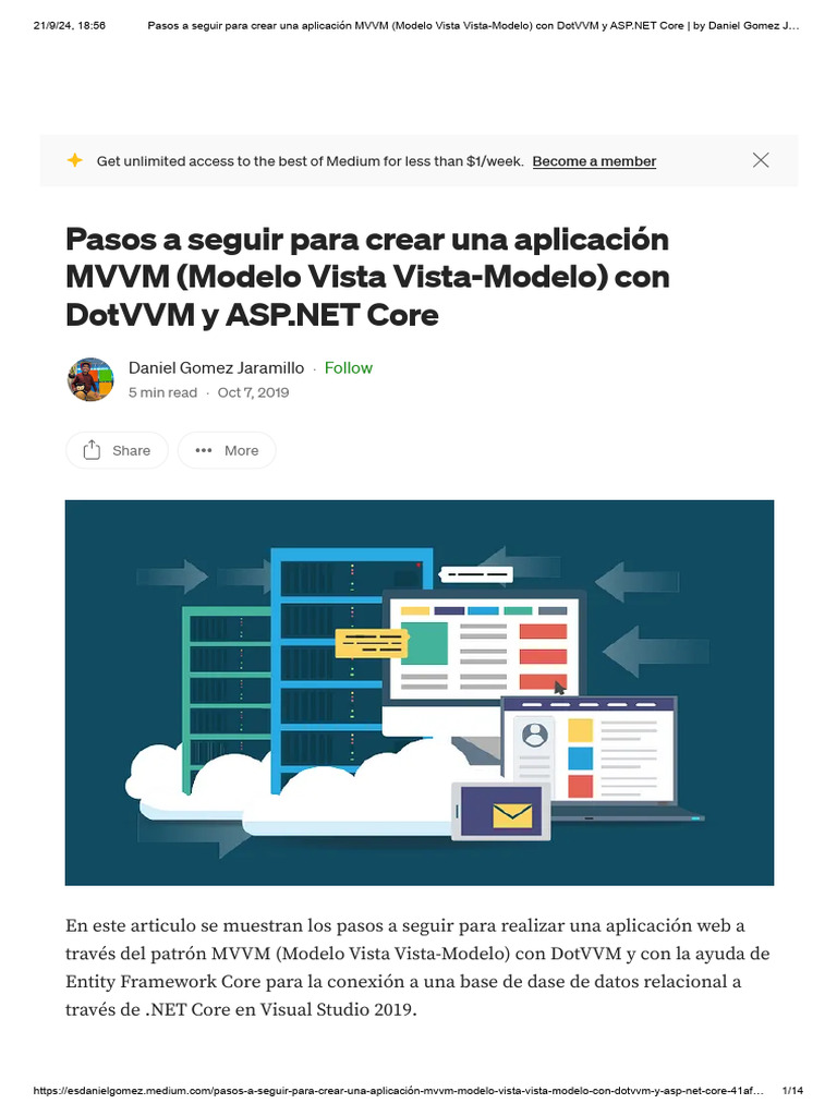 Guía MVVM con DotVVM y ASP.NET Core | PDF | Servidor SQL de Microsoft | Microsoft