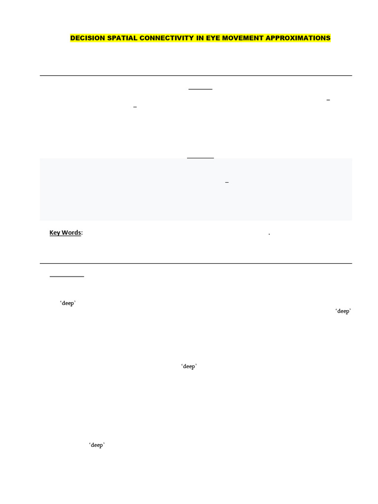 Decision Spatial Connectivity in Eye Movement Approximations | PDF ...