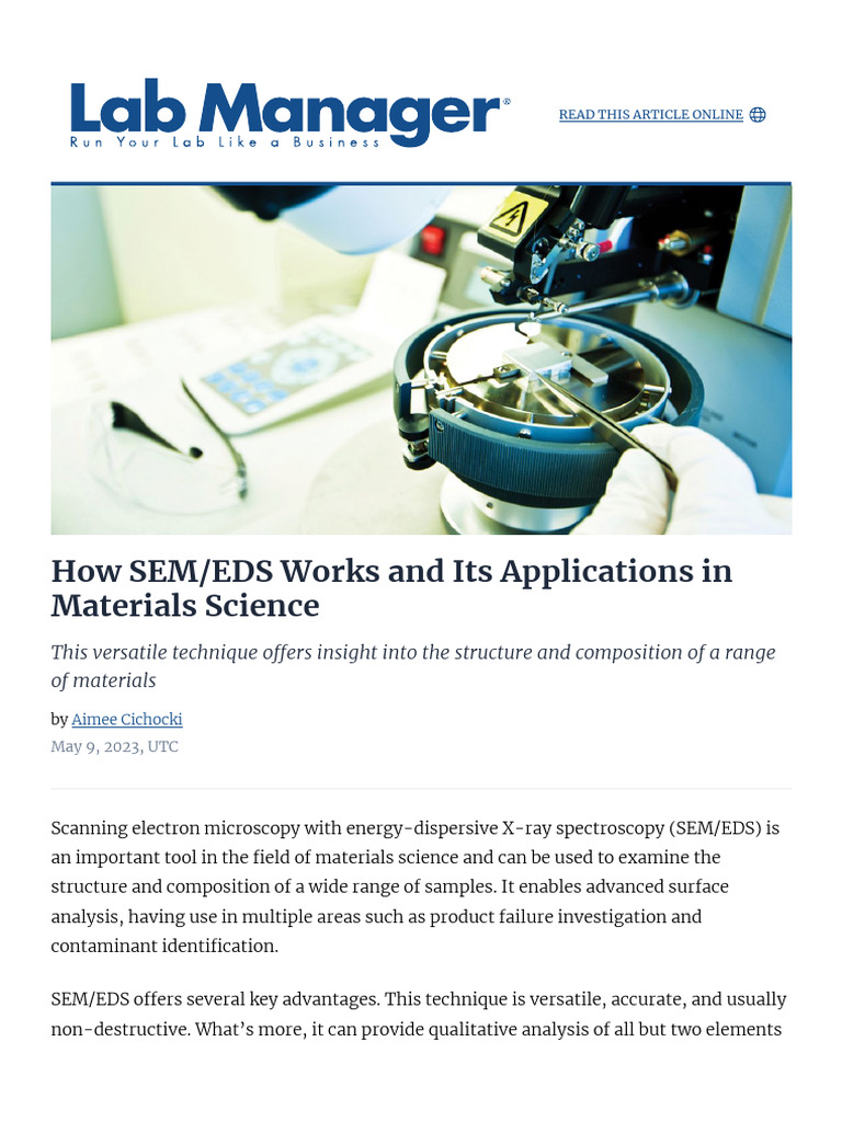 How SEM-EDS Works and Its Applications in Materials Science | PDF ...