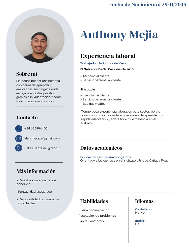 Curriculum Anthony Jampier | PDF