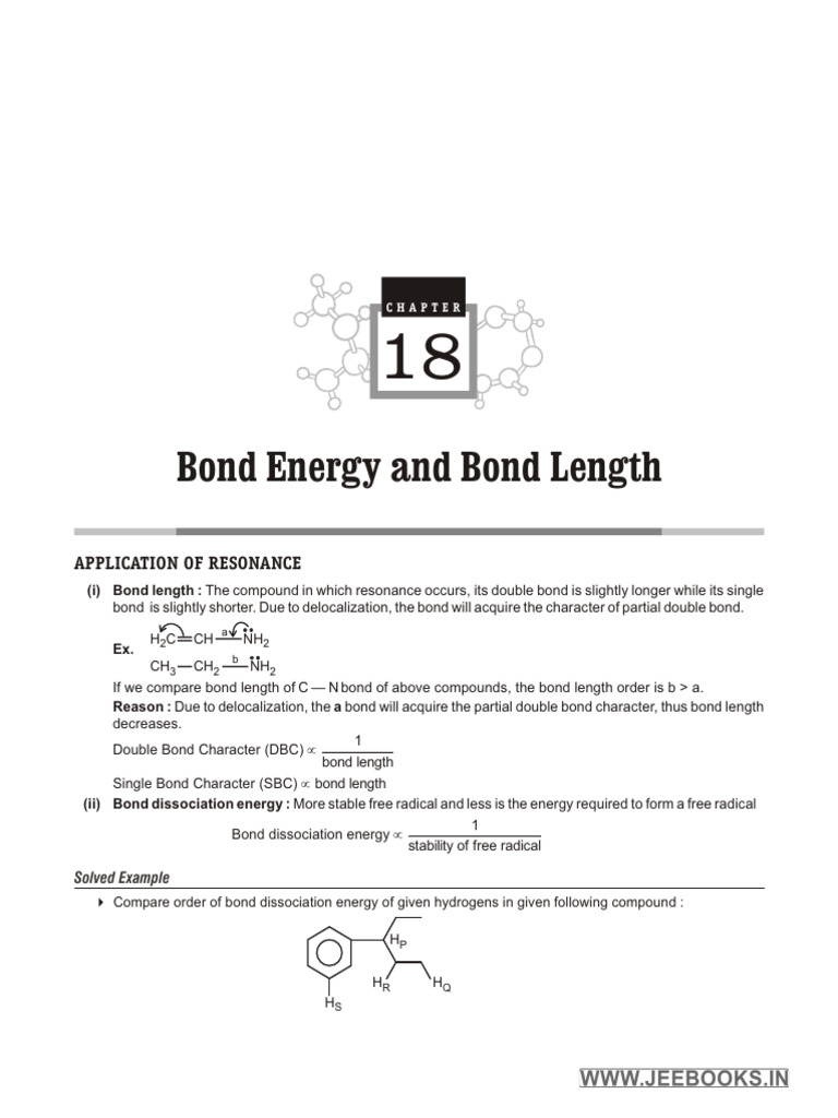 Bond Energy and Bond Length | PDF | Chemical Bond | Radical (Chemistry)