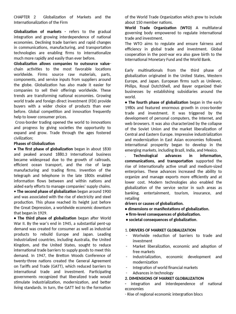 CHAPTER 2 Globalization of Markets | PDF | Globalization | Market (Economics)