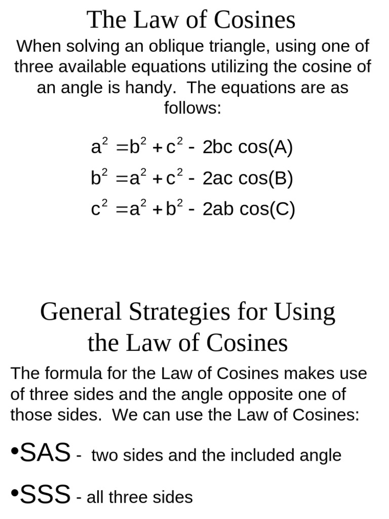Law of Cosines | PDF