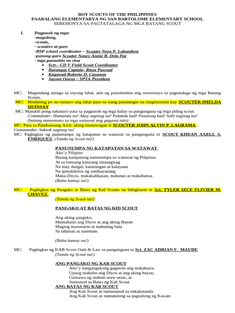 BSP Investiture 2024 | PDF