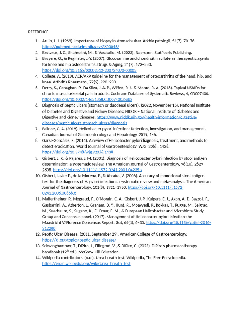 NSAID INDUCED PUD Reference | PDF | Osteoarthritis | Gastroenterology