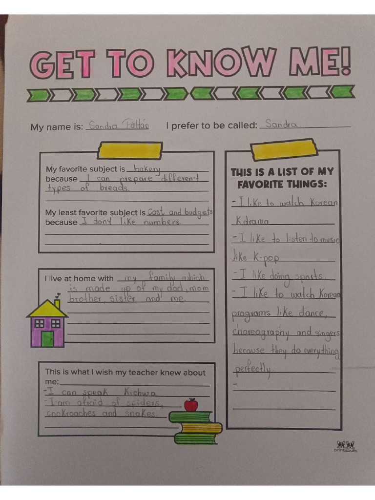 Get To Know Me ! | PDF