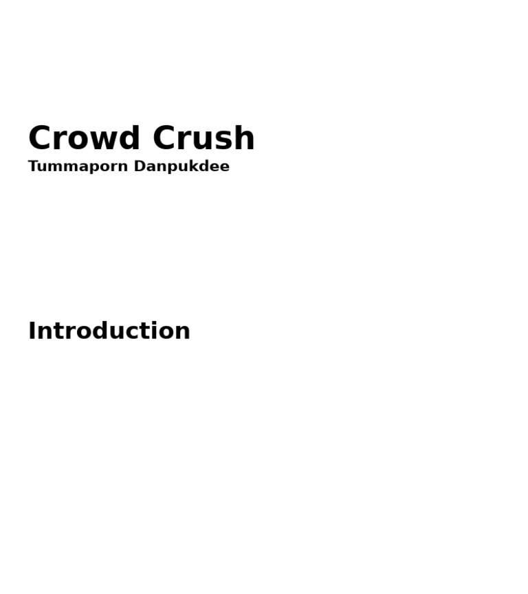 Crowd Crush: Tummaporn Danpukdee | PDF