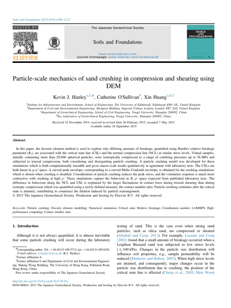 2015-Sullivan-Particle Scale Mechanics of Sand Crushing in Compression ...