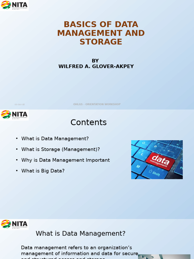 Basics of Data Managment and Storage | PDF | Computer Data Storage | Usb Flash Drive