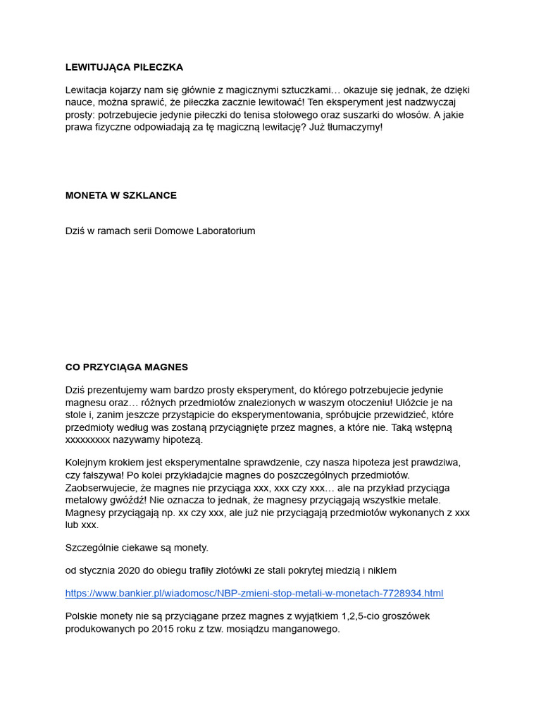 Domowe Laboratorium Opisy | PDF
